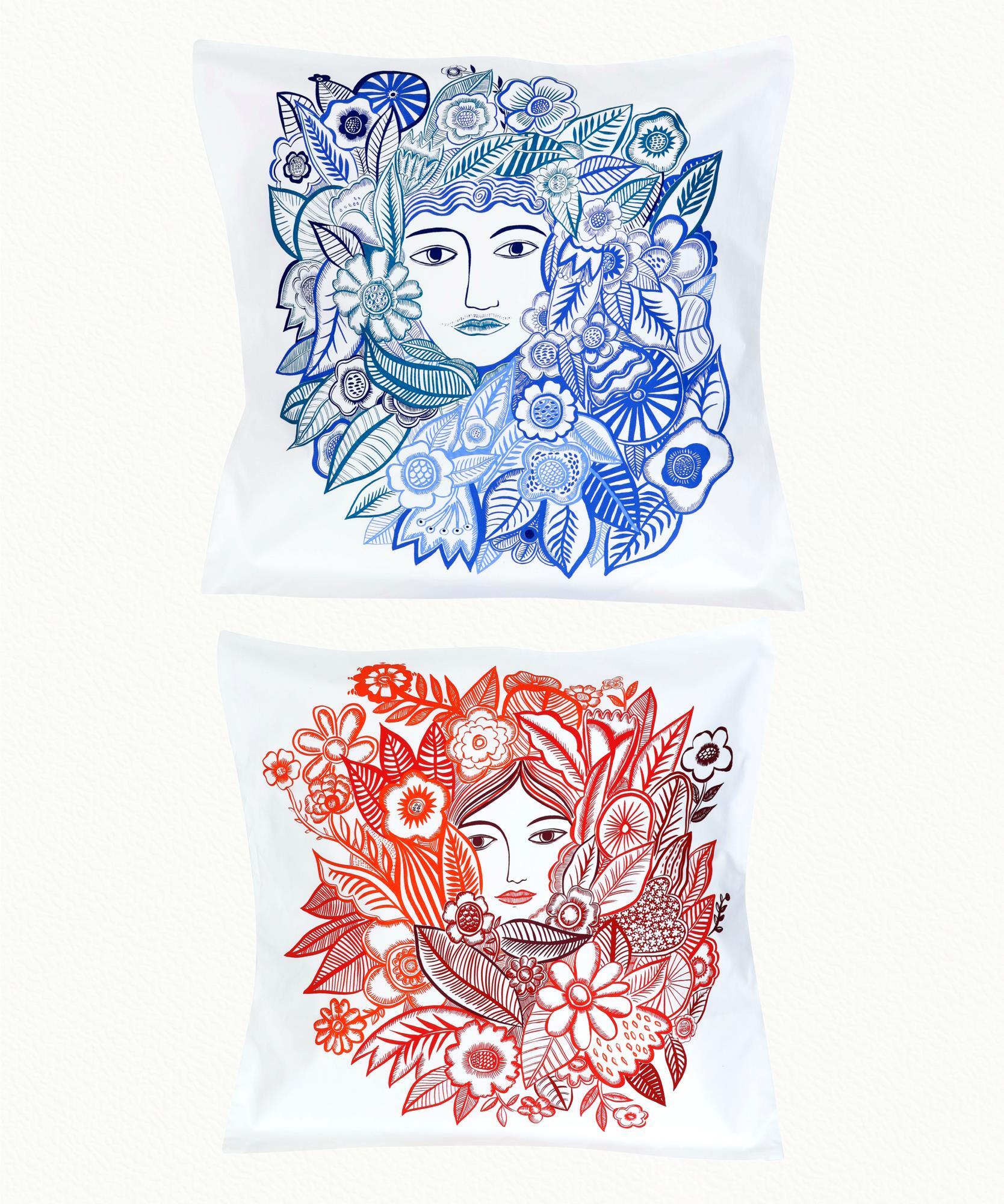 2 Taies d' oreiller Cache-Cache 65 x 65cm Carré Fragonard - 50,00